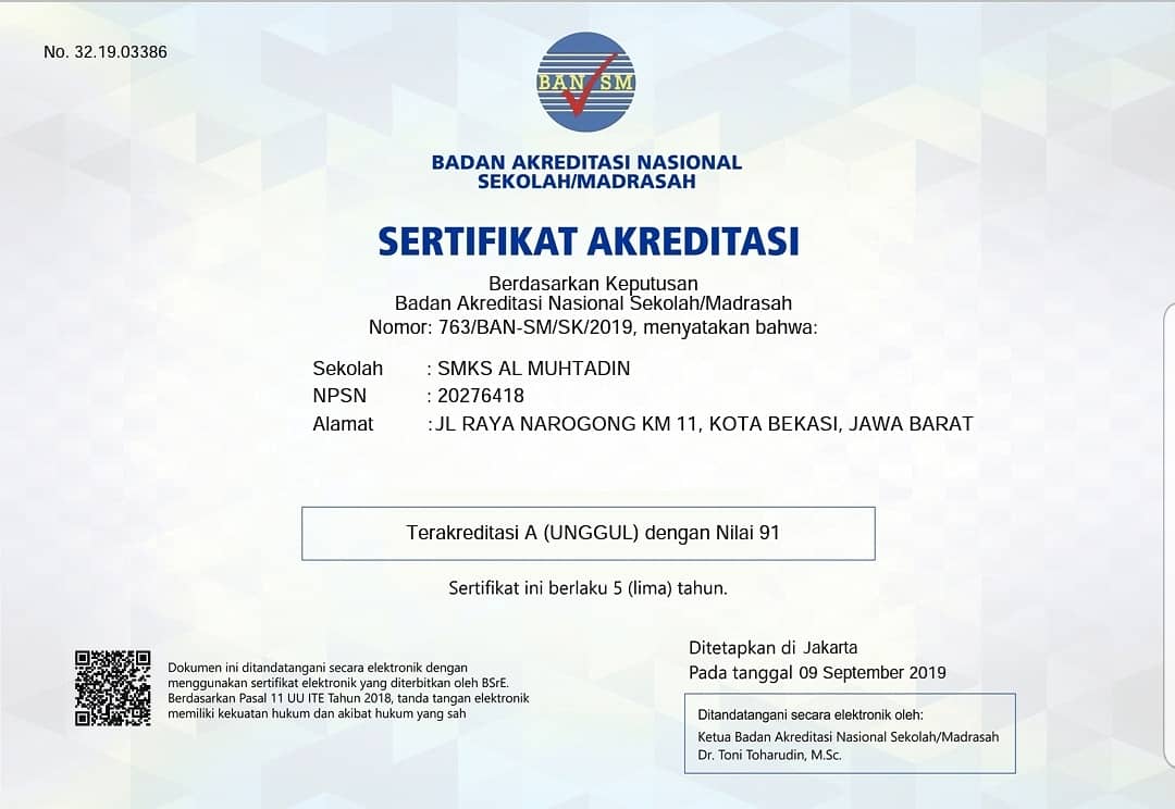 SMK AL-MUHTADIN - PROFILE SMK